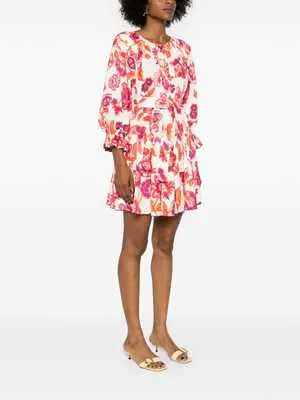 La DoubleJ Uma Floral Print Mini Dress - Neutrals