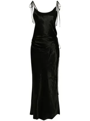 Acne Studios Crinkled Satin Dress - Black