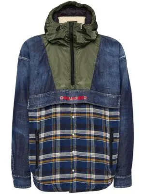 Dsquared2 Checked Panelled Denim Shirt