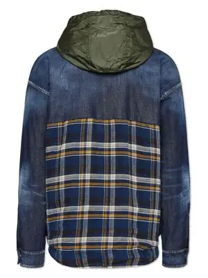 Dsquared2 Checked Panelled Denim Shirt
