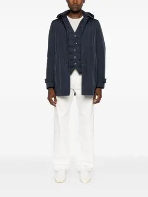 Herno Down Coat With Detachable Hood - Blue