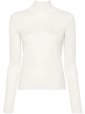 Chloé Logo-embroidered Roll-neck Jumper - White