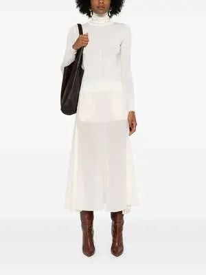 Chloé Logo-embroidered Roll-neck Jumper - White