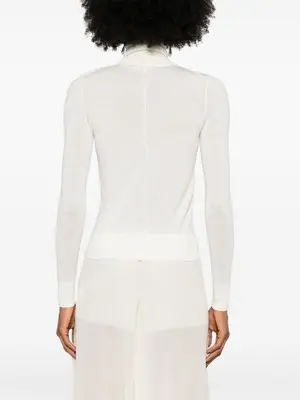 Chloé Logo-embroidered Roll-neck Jumper - White
