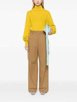 Victoria Beckham Twill Straight Cargo Pants - Brown
