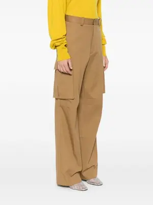 Victoria Beckham Twill Straight Cargo Pants - Brown