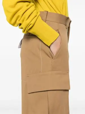 Victoria Beckham Twill Straight Cargo Pants - Brown
