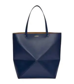 Loewe Xl Leather Puzzle Fold Tote Bag Blue