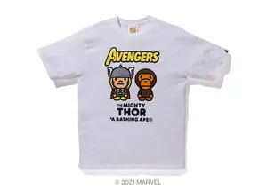 A BATHING APE X Marvel Comics Milo Mighty Thor Tee Shirt - White