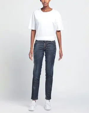 Dsquared2 Jeans In Cotton, Elastane, And Calfskin - Blue