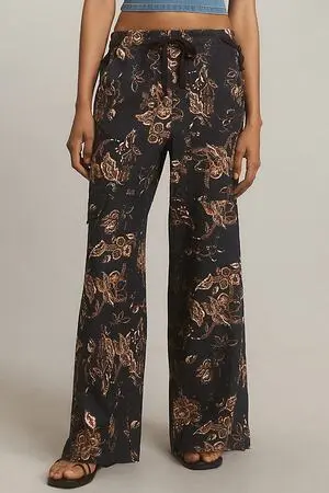 PILCRO Beach Cargo Linen Pants
