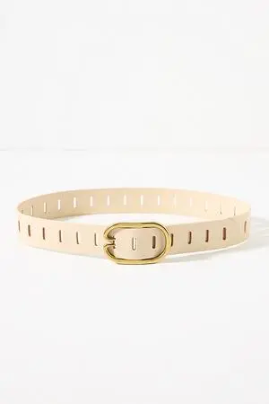 Anthropologie By Anthropologie Adjustable Notch Belt Ivory