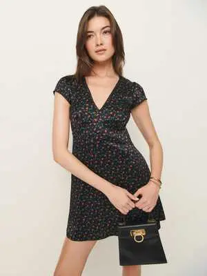 REFORMATION Amellia Mini Silk Dress