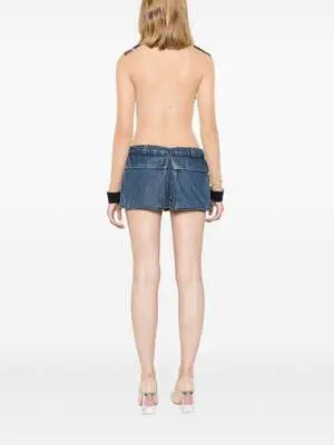 Coperni Tulle-paneled Denim Minidress - Blue