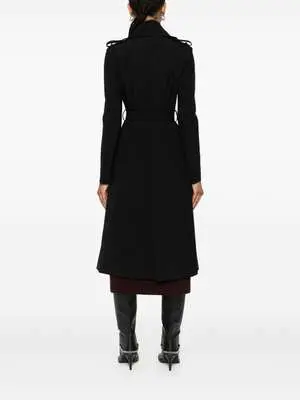 Patrizia Pepe Double-breasted Trench Coat - Black