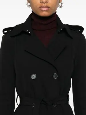 Patrizia Pepe Double-breasted Trench Coat - Black