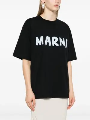 Marni Logo-print Cotton T-shirt - Black