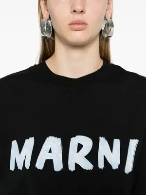 Marni Logo-print Cotton T-shirt - Black