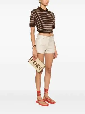 Fendi Straw Clutch Bag