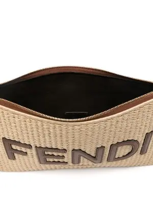 Fendi Straw Clutch Bag