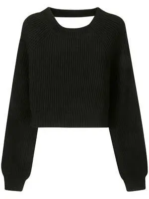 Yohji Yamamoto Backless Cropped Top - Black