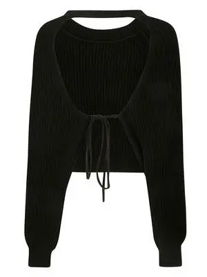 Yohji Yamamoto Backless Cropped Top - Black