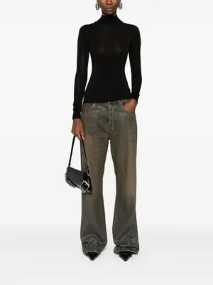 COURREGES Logo-patch Roll-neck Top - Black