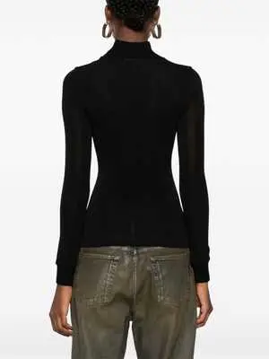 COURREGES Logo-patch Roll-neck Top - Black