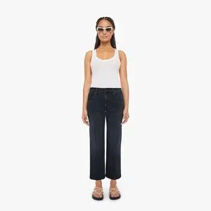 MOTHER Petites Lil Mid-rise Zip Rambler Jeans - Black