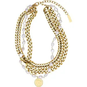 ST. MORAN Aragon Freshwater Pearl Layered Necklace - White