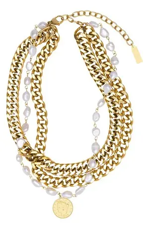ST. MORAN Aragon Freshwater Pearl Layered Necklace