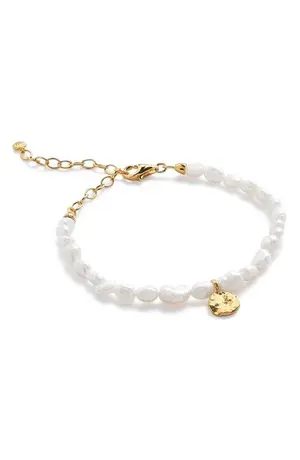 Monica Vinader Capri Keshi Pearl Beaded Bracelet - Yellow Gold