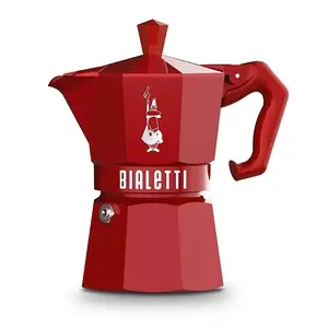 BIALETTI Moka Express 3 Cup Stovetop Espresso Maker Red