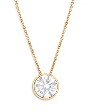 Bloomingdale'S 18k Yellow 1.5 Tcw Lab Grown Diamond Bezel Pendant Necklace - Gold