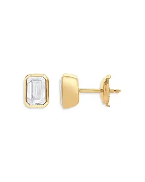Bloomingdale'S Certified Lab Grown Diamond Emerald-cut Stud Earrings - Gold