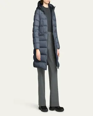 Moncler Avocette Long Puffer Coat - Black