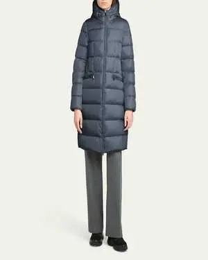 Moncler Avocette Long Puffer Coat - Black