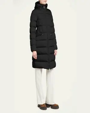 Moncler Avocette Long Puffer Coat - Black