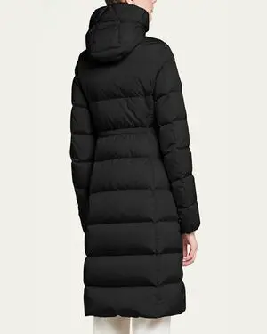 Moncler Avocette Long Puffer Coat - Black