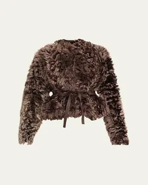 Ulla Johnson Yulia Reversible Shearling Belted Jacket - Eclipse