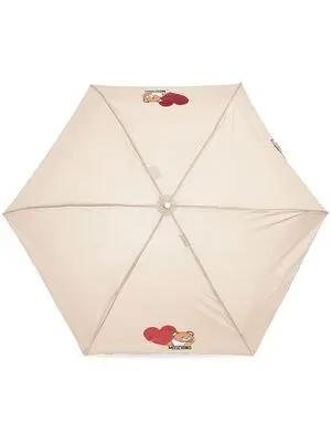 Moschino Teddy Bear-print Compact Umbrella - Neutrals