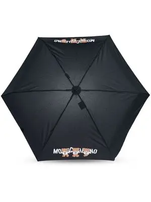 Moschino Teddy Bear-logo Print Compact Umbrella - Black