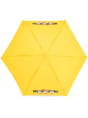 Moschino Teddy Bear-logo Print Compact Umbrella - Yellow