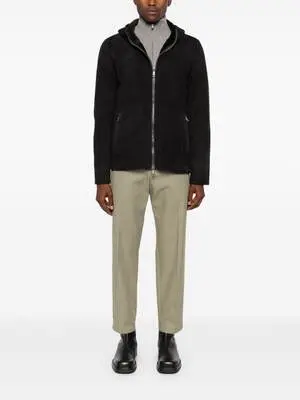 GIORGIO BRATO Hooded Leather Jacket - Black