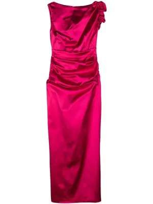 Talbot Runhof Ruffled Duchess-satin Gown