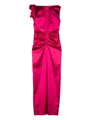 Talbot Runhof Ruffled Duchess-satin Gown