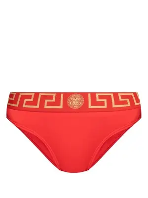 Versace Greca-detail Bikini Bottom - Red