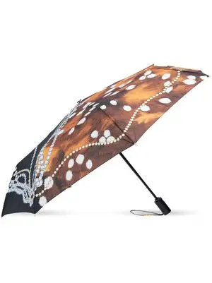 Moschino Strung-pearls Logo-print Compact Umbrella