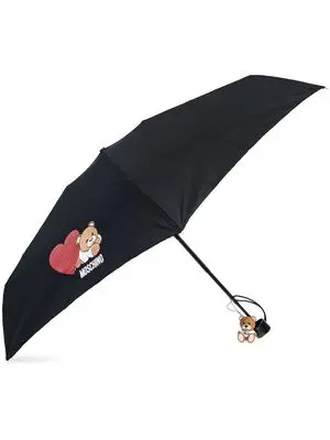 Moschino Teddy Bear-print Compact Umbrella - Black