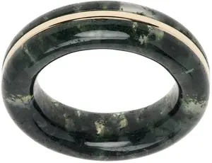 BY PARIAH By Pariah Essential Gem Stacking Ring Green Moss Agate
